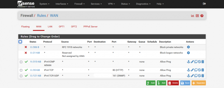 Allow Ping on PFSense WAN interface | Bots!